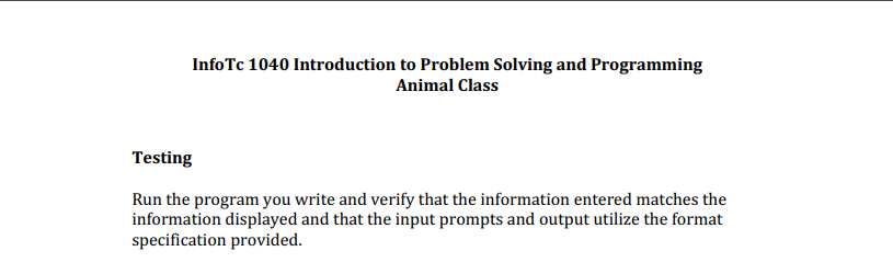 Solved InfoTc 1040 Introduction to Problem Solving and | Chegg.com