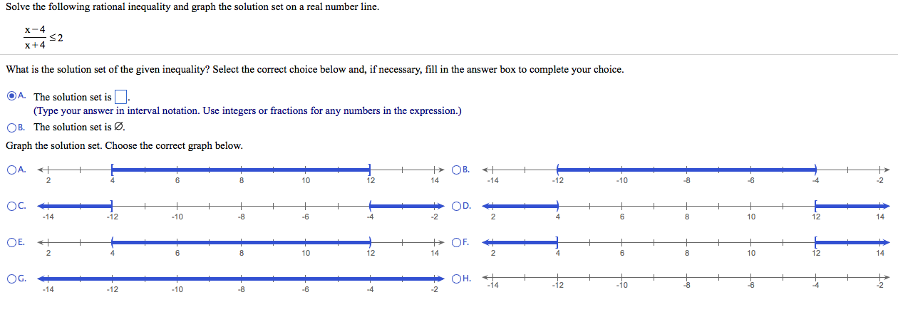 Solved Solve the following rational inequality and graph the | Chegg.com