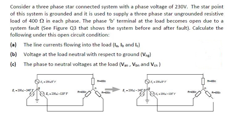 Solved Consider a three phase star connected system with a | Chegg.com