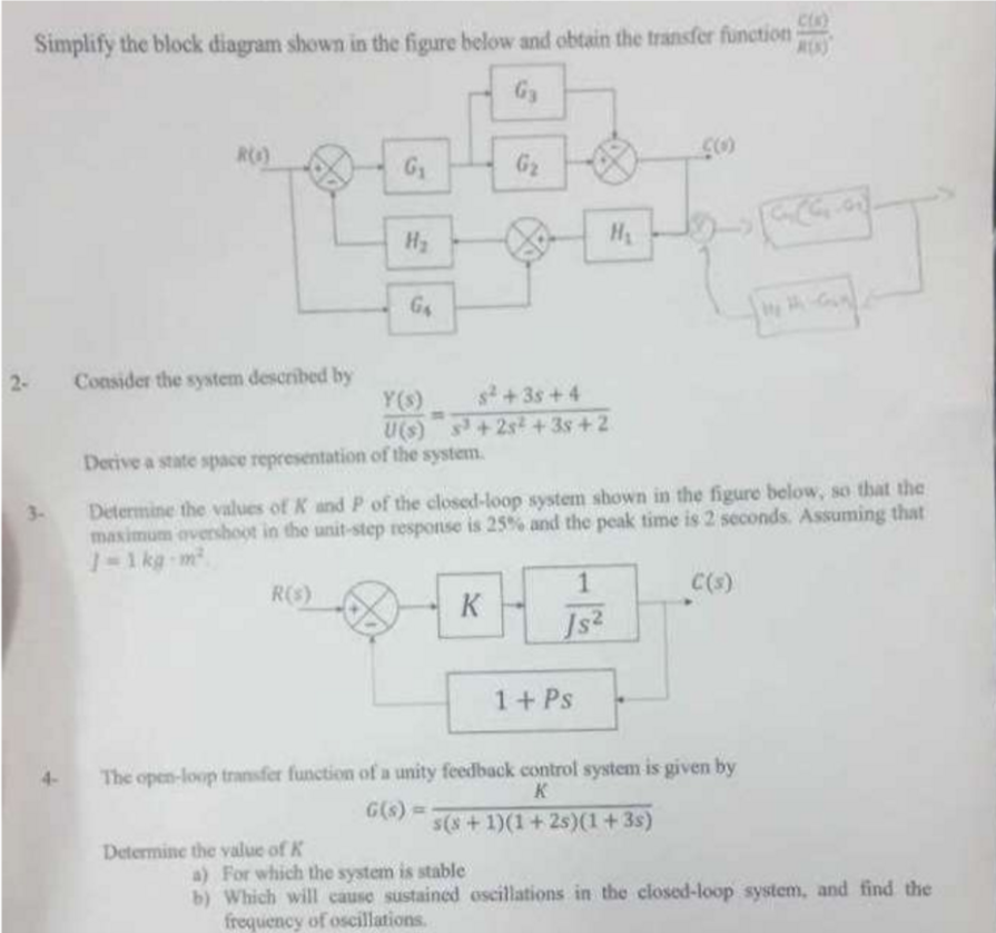Solved Simplify the block diagram shown in the figure below | Chegg.com