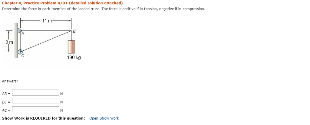 Solved Determine the force in each member of the loaded | Chegg.com