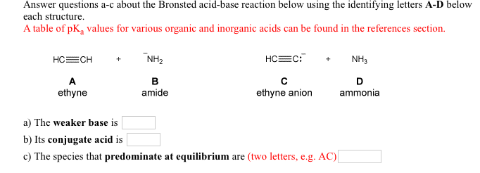 (Solved) : Answer Questions C Bronsted Acid Base Reaction Using ... (Solved) : Answer Questions C Bronsted Acid Base Reaction Using ...