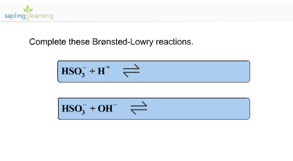 Solved Complete these Bronsted-Lowery reactions HSO3^-1 + | Chegg.com