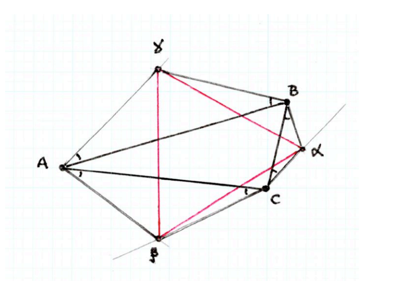 Solved On an arbitrary scalene triangle ABC place | Chegg.com