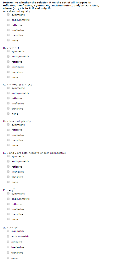 Solved Determine whether the relation R on the set of all | Chegg.com