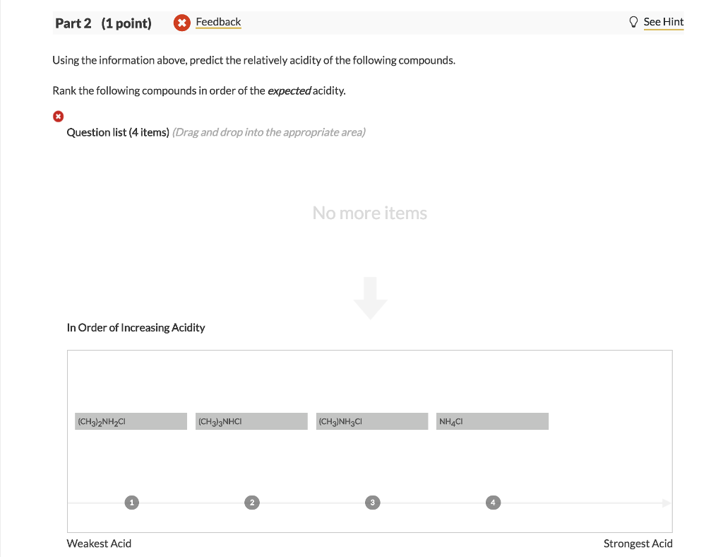 Solved Part 2 (1 point) Feedback O See Hint Using the | Chegg.com