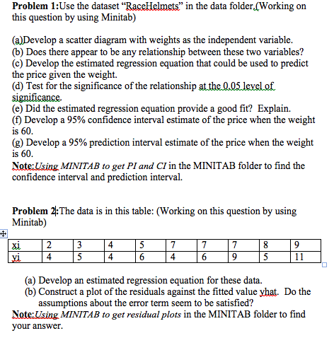 Solved Problem 1:Use the dataset "RacetHelmets" in the data | Chegg.com