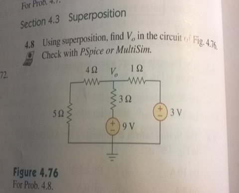 Solved Using superposition, find V0 in the circuit of Fig | Chegg.com