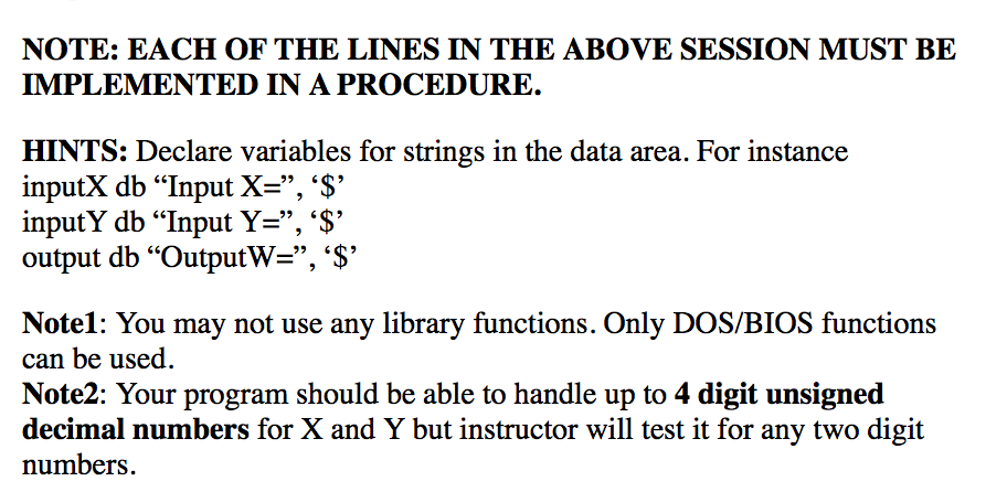 Lab #5: Direct Addressing, Input, and ASCII code | Chegg.com