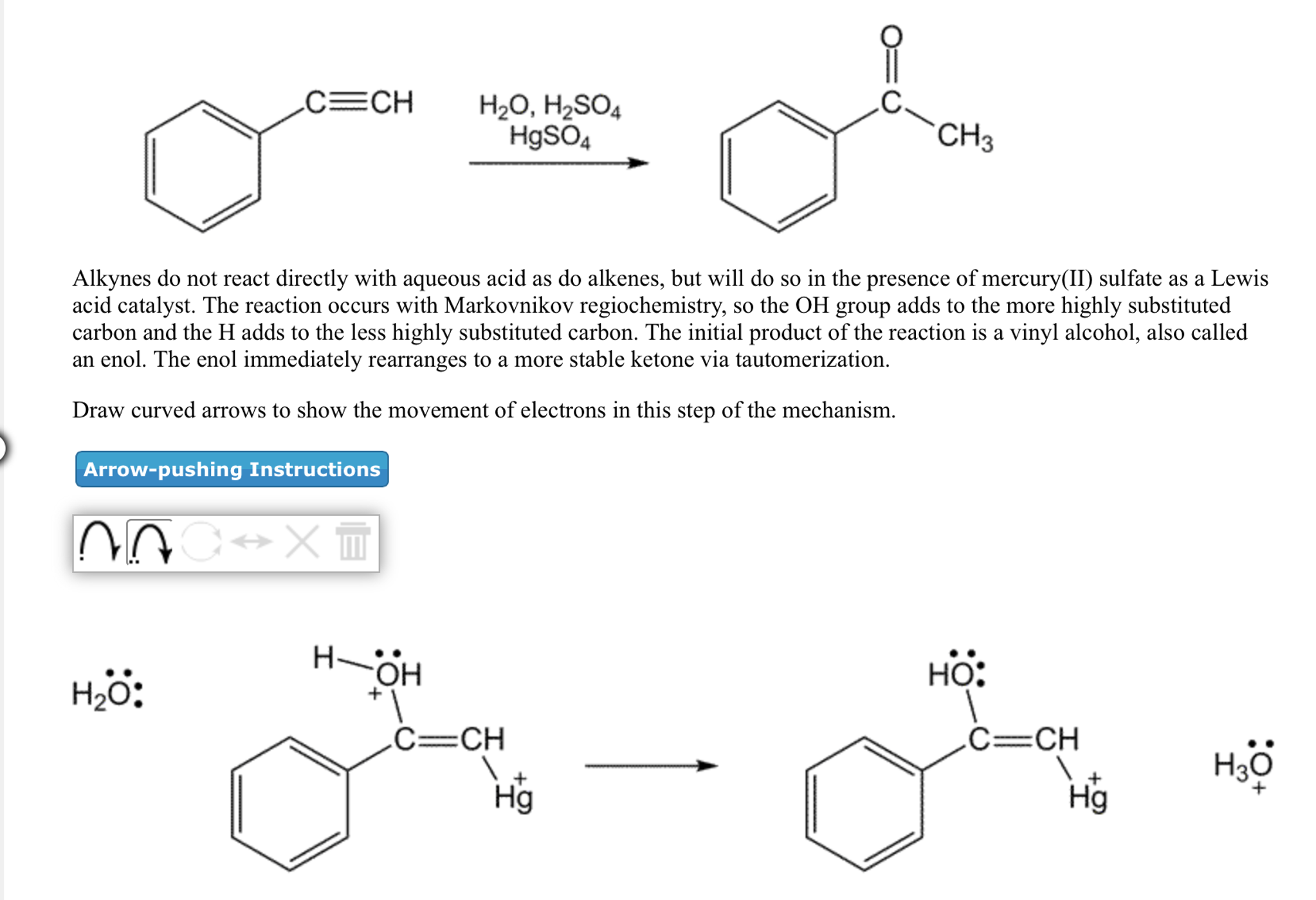 Solved CH H2O, H2SO4 HgSO4 CH Alkynes do not react directly | Chegg.com