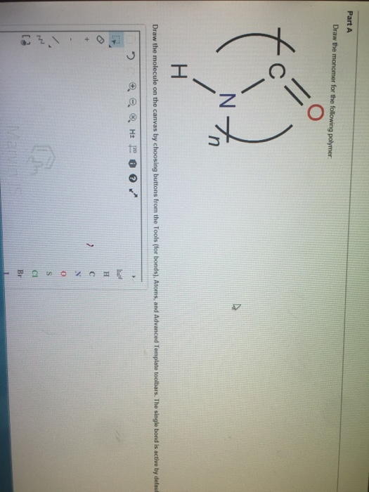 Solved Draw the monomer for the following polymer Draw the | Chegg.com