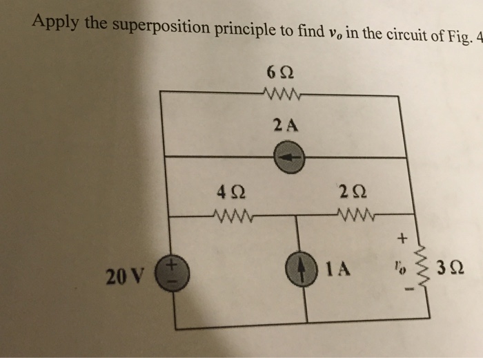 Solved Apply the superposition principle to find vo in the | Chegg.com