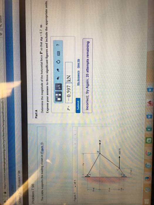Solved The cable supports the loading shown in Determine | Chegg.com