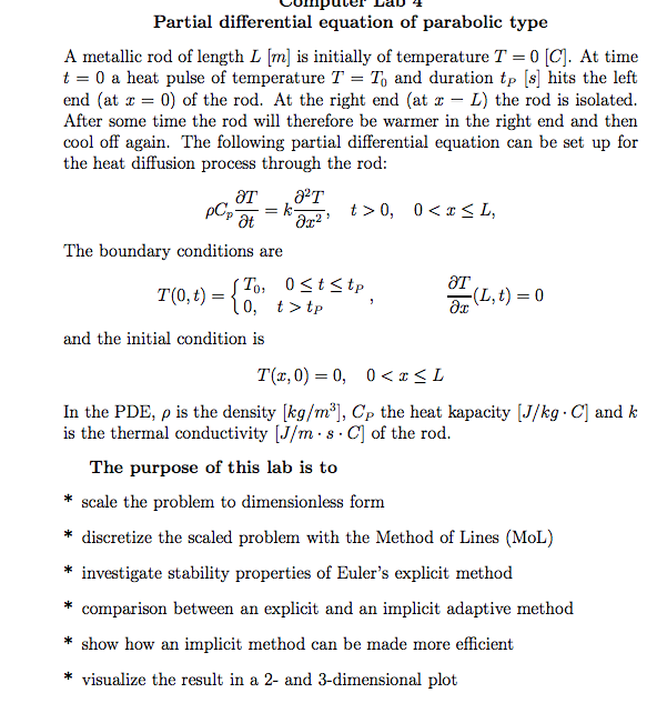 Partial differential equation of parabolic type A | Chegg.com