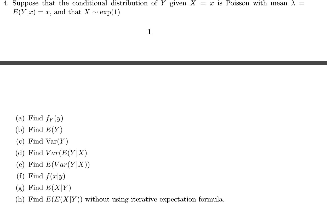 Solved Suppose that the conditional distribution of Y given | Chegg.com