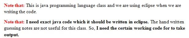 Solved g language class and we are using eclipse when we are | Chegg.com