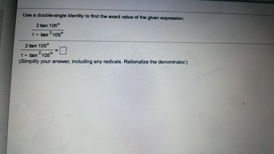 Solved Use a double-angle identity to find the exact value | Chegg.com
