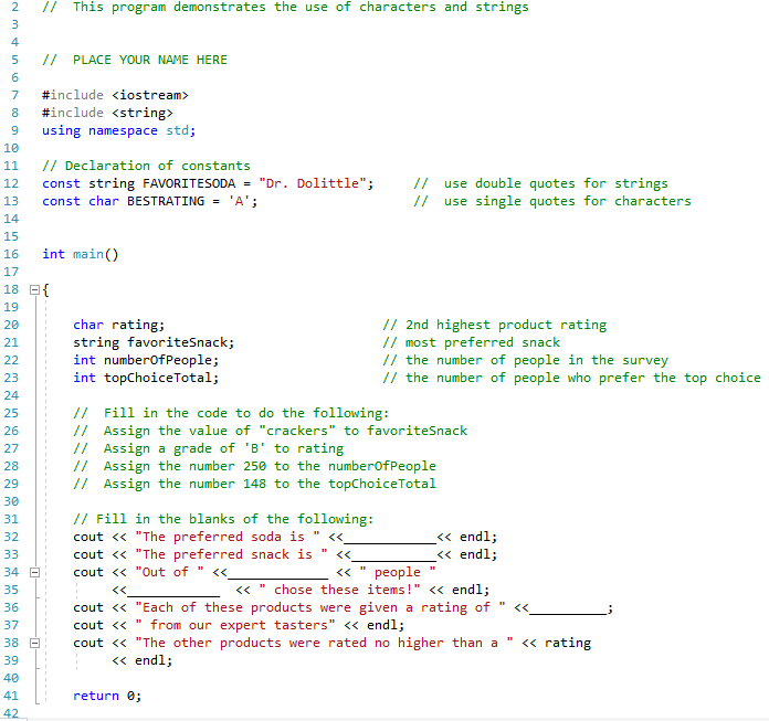 Solved 2 IIThis program demonstrates the use of characters | Chegg.com