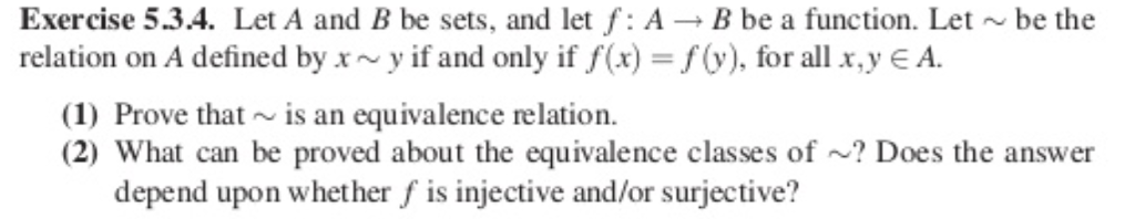 Solved Exercise 5.3.4. Let A and B be sets, and let f: A → B | Chegg.com