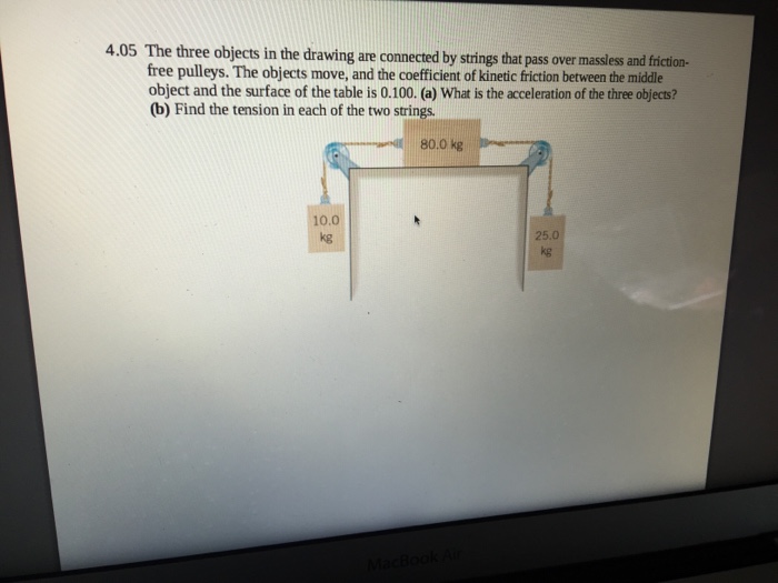 Solved The three objects in the drawing are connected by | Chegg.com
