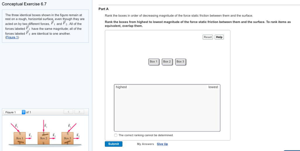 Solved The three identical boxes shown in the figure remain | Chegg.com