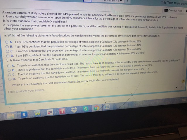 Solved This Test: 10 pts poss Question Help A random sample | Chegg.com