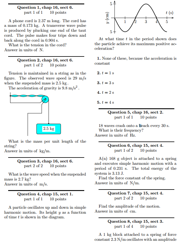 Solved Transverse/Longitudinal Waves Physics help I have a | Chegg.com