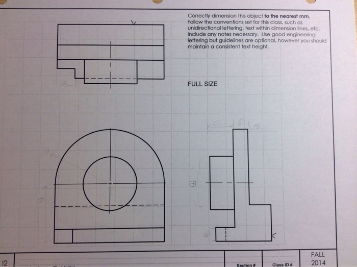 Correctly dimension this object to the nearest mm. | Chegg.com