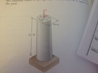 Solved A 4-ft concrete post is reinforced with four steel | Chegg.com