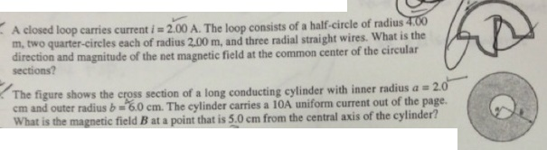 Solved A closed loop carries current i = 2.00 A. The loop | Chegg.com