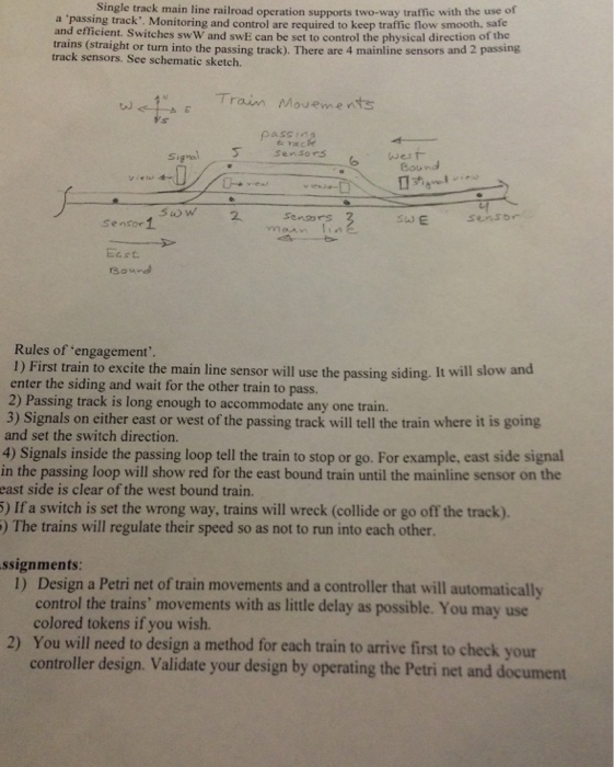 Solved Single track main line railroad operation supports | Chegg.com