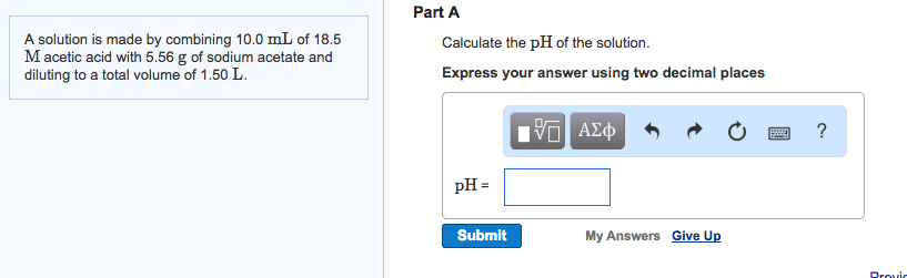 Solved A solution is made by combining 10.0 mL of 18.5 M | Chegg.com
