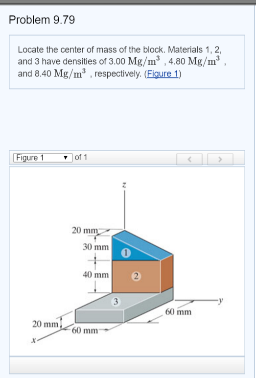 Solved Problem 9.79 Locate the center of mass of the block. | Chegg.com