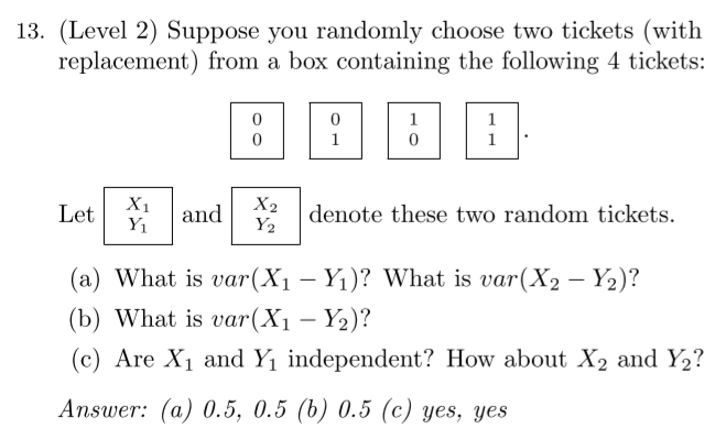 Solved Suppose you randomly choose two tickets (with | Chegg.com