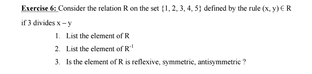 Solved Consider the relation R on the set {1, 2, 3, 4, 5} | Chegg.com
