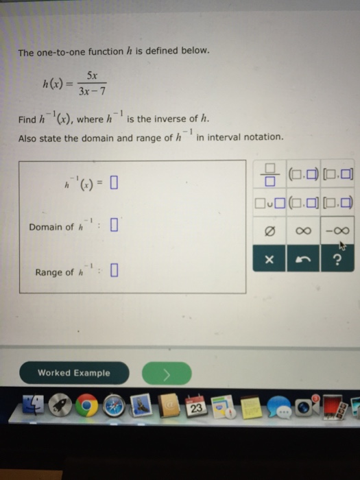 Solved The one-to-one function h is defined below. h(x) = | Chegg.com