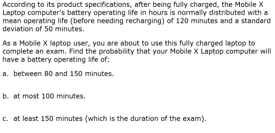 Solved According to its product specifications, after being | Chegg.com
