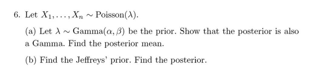 Solved Let X_1, ellipsis, X_n tilde Poisson(lambda) Let | Chegg.com