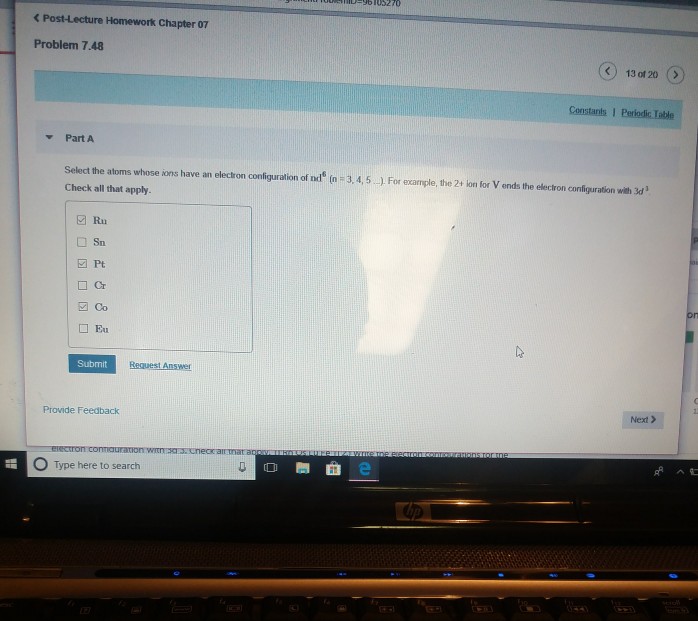 Solved Post-Lecture Homework Chapter 07 Problem 7.48 c) 13 | Chegg.com