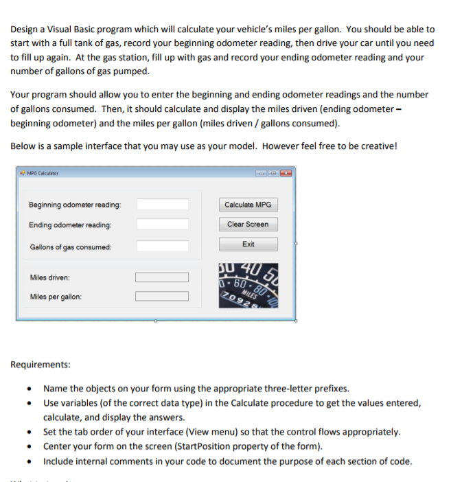 Solved Design a Visual Basic program which will calculate | Chegg.com