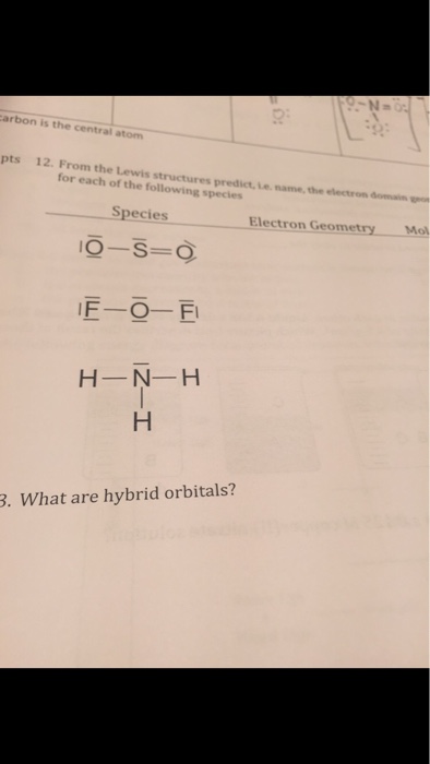Solved From the Lewis structures predict, i.e name, the | Chegg.com