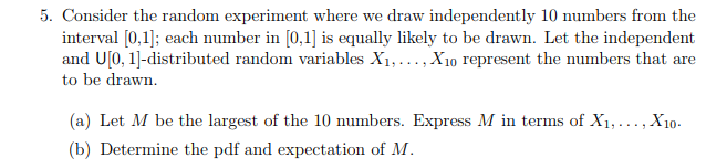 Solved 5. Consider the random experiment where we draw | Chegg.com