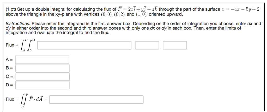 Solved Set up a double integral for calculating the flux of | Chegg.com