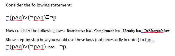 Solved Consider the following statement: Now consider the | Chegg.com