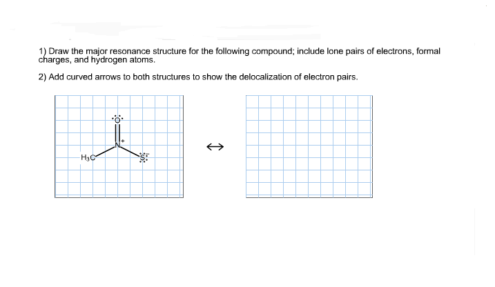 Solved 1) Draw the major resonance structure for the | Chegg.com