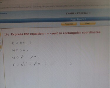 Solved Express the equation r = -sec theta in rectangular | Chegg.com