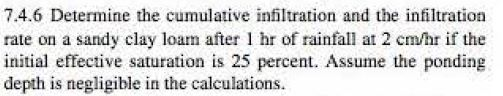 Solved Determine the cumulative infiltration and the | Chegg.com