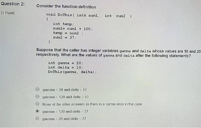 Solved Question 1: (1 Point) Consider the function | Chegg.com