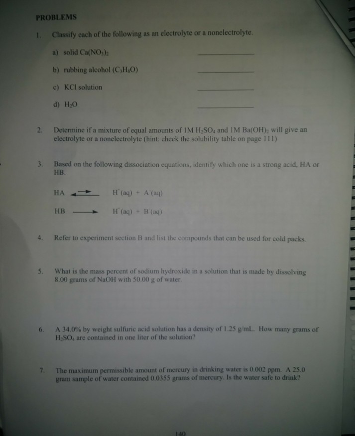 Solved PROBLEMS 1. Classify each of the following as an | Chegg.com