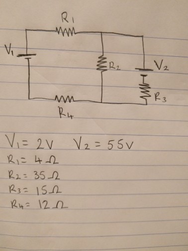Solved Find current through, voltage across, and power | Chegg.com